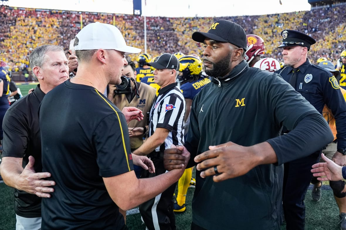 Michigan Head Coach Sherrone Moore Takes Shots At USC Trojans Fans ...
